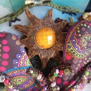 Mary Frances | Bags | Mary Frances Foot Prints Flip Flop Sunset ...
